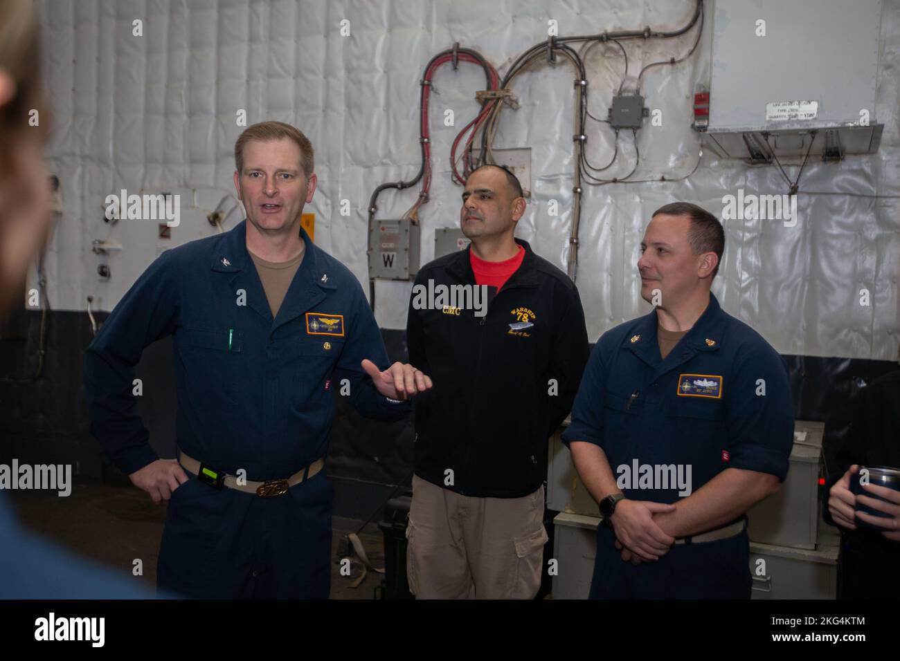 Capt. Matthew Mulcahey, left, the first-in-class aircraft carrier USS ...
