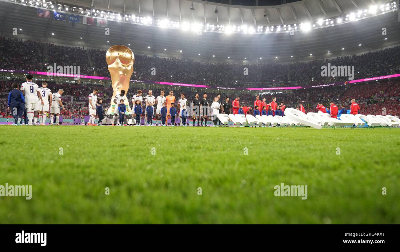USA team during the Qatar 2022 World Cup match, group B, date 1 ...