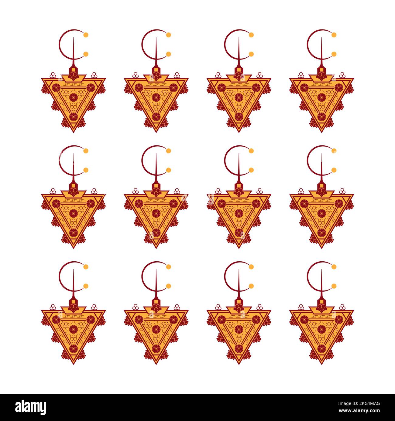 Set of Tazerzit on White Background. The Amazigh Jewelery Symbol ...