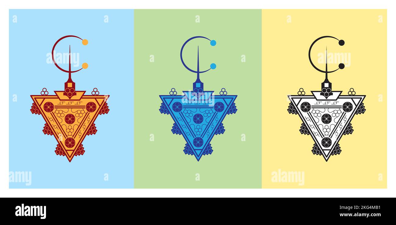 Set of Tazerzit on Colorful Background. The Amazigh Jewelery Symbol ...