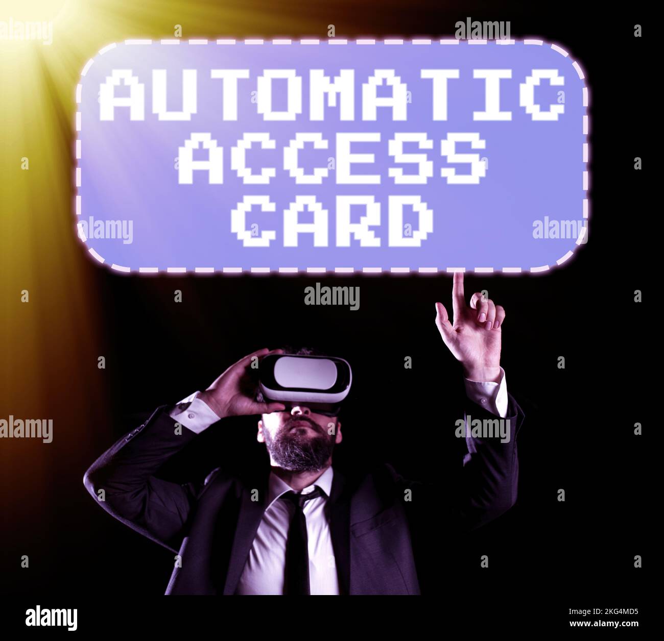 Text caption presenting Automatic Access Card. Word for used to control ...