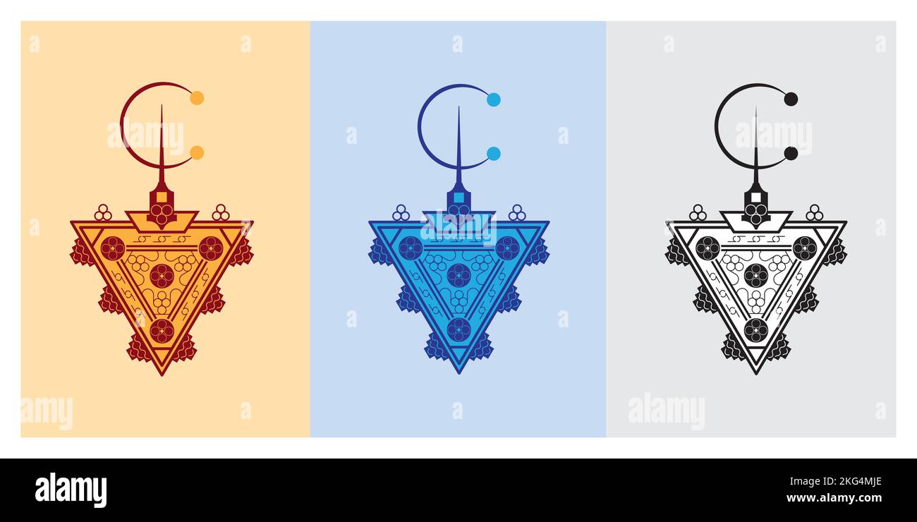 Set of Tazerzit on Colorful Background. The Amazigh Jewelery Symbol ...