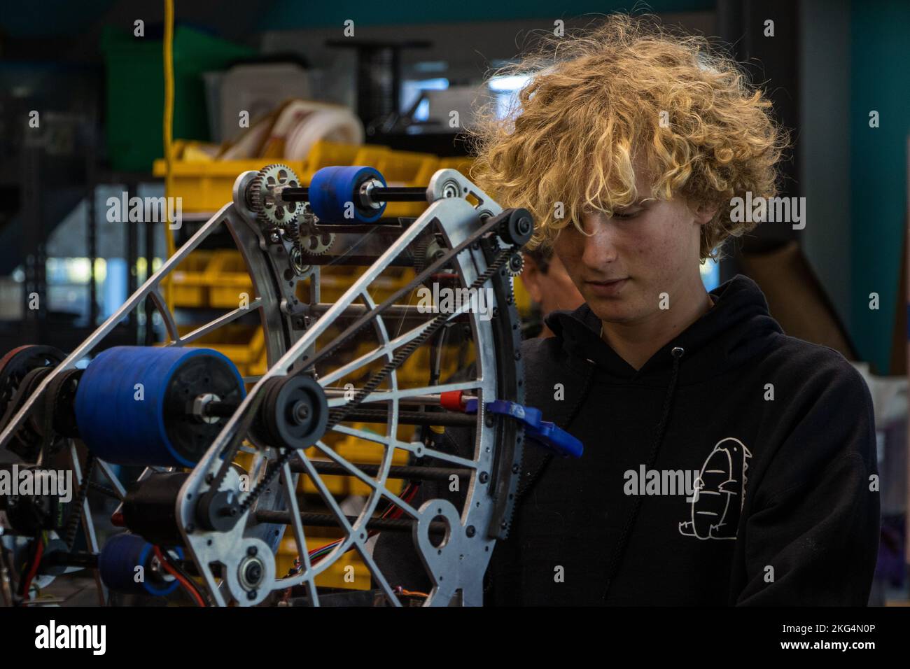 High school student working with confidence and inspiration Stock Photo ...