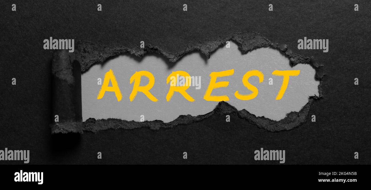 Conceptual display Arrest. Business idea seize someone by legal ...
