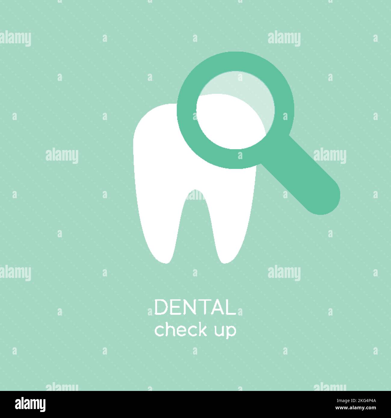 Dental check up. Tooth molar with magnifying glass. Vector illustration ...