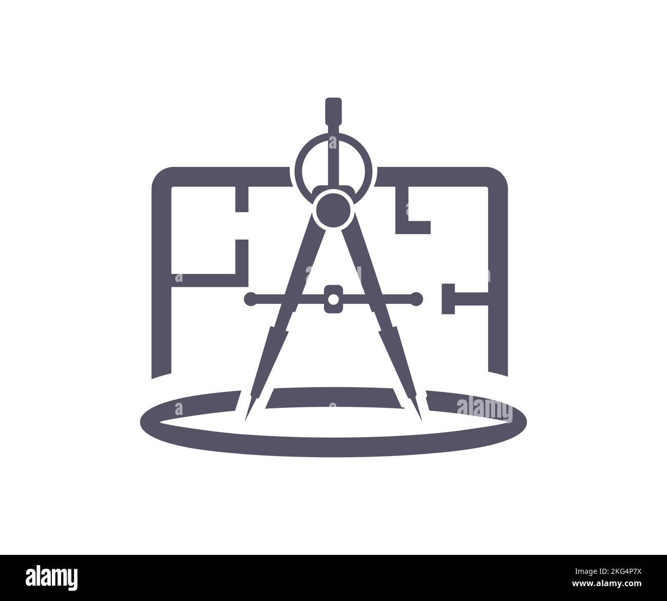 Construction project, architect drawing, compass or divider. Engineer ...