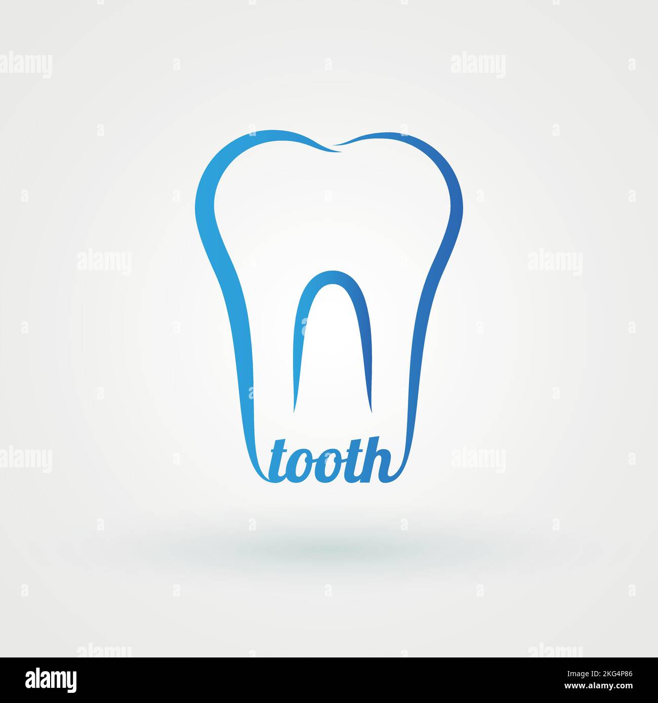 Line icon molar with word "tooth". Vector illustration, flat design ...
