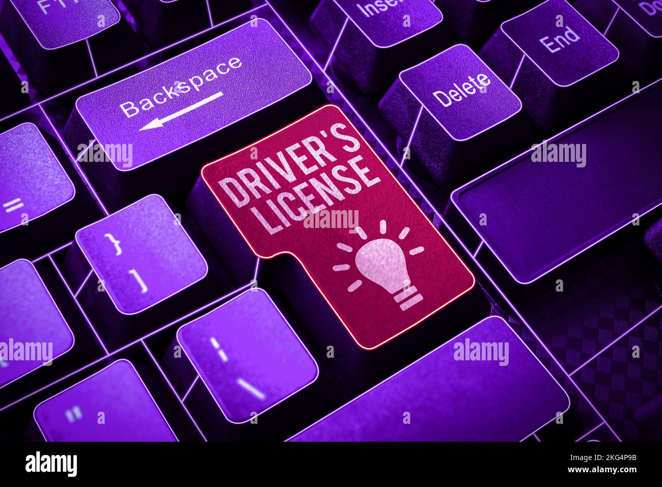 Conceptual display Driver S License. Conceptual photo a document ...