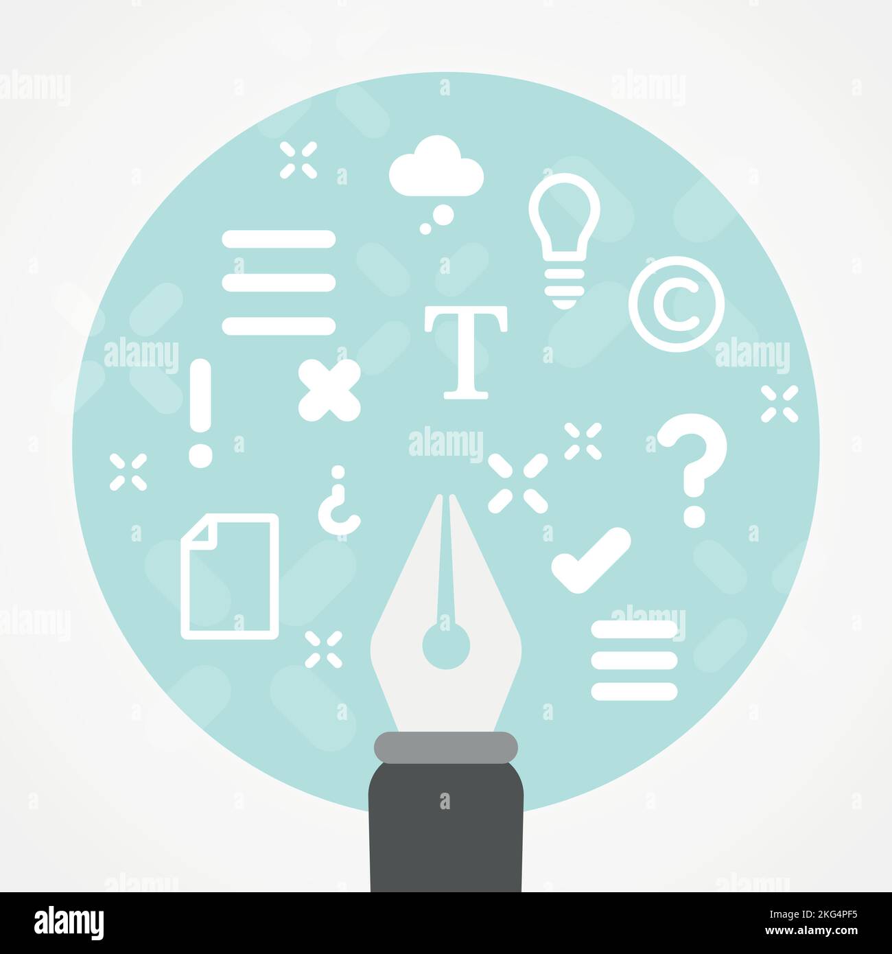 Copywriting, editorial concept. Fountain pen icon. Vector illustration ...