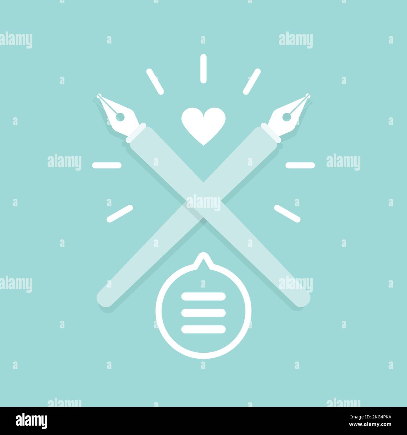 Copywriting, editorial concept. Fountain pen icon. Vector illustration ...