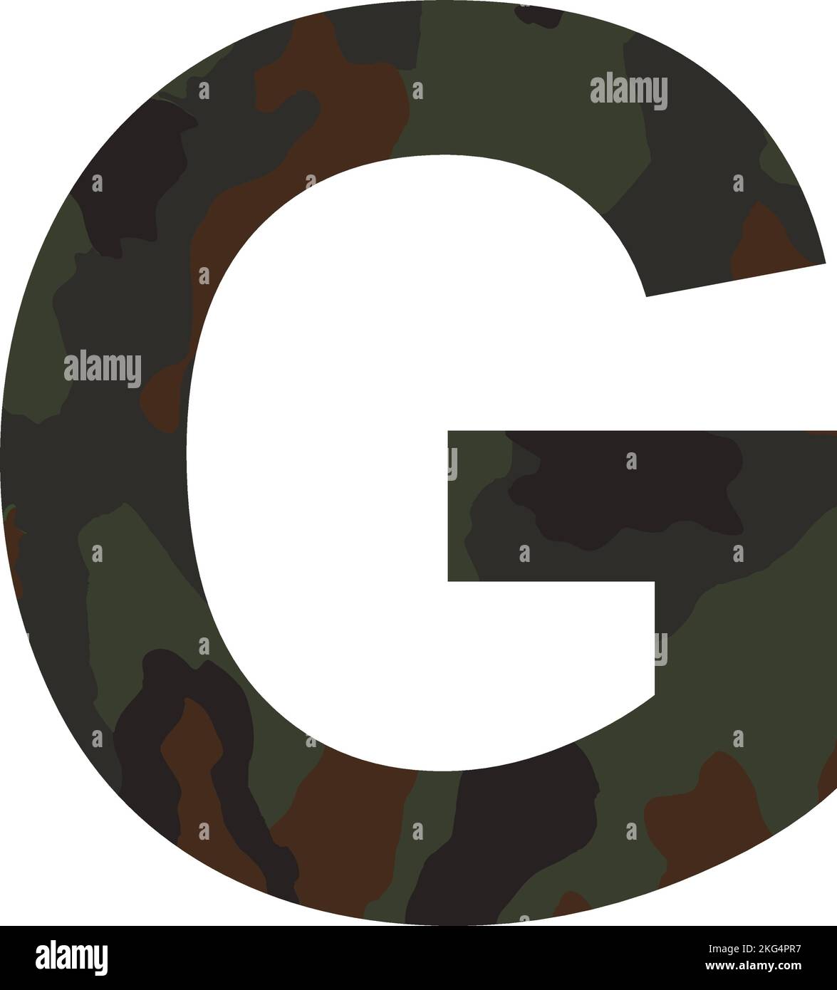 English alphabet letter G, khaki style isolated on white background ...