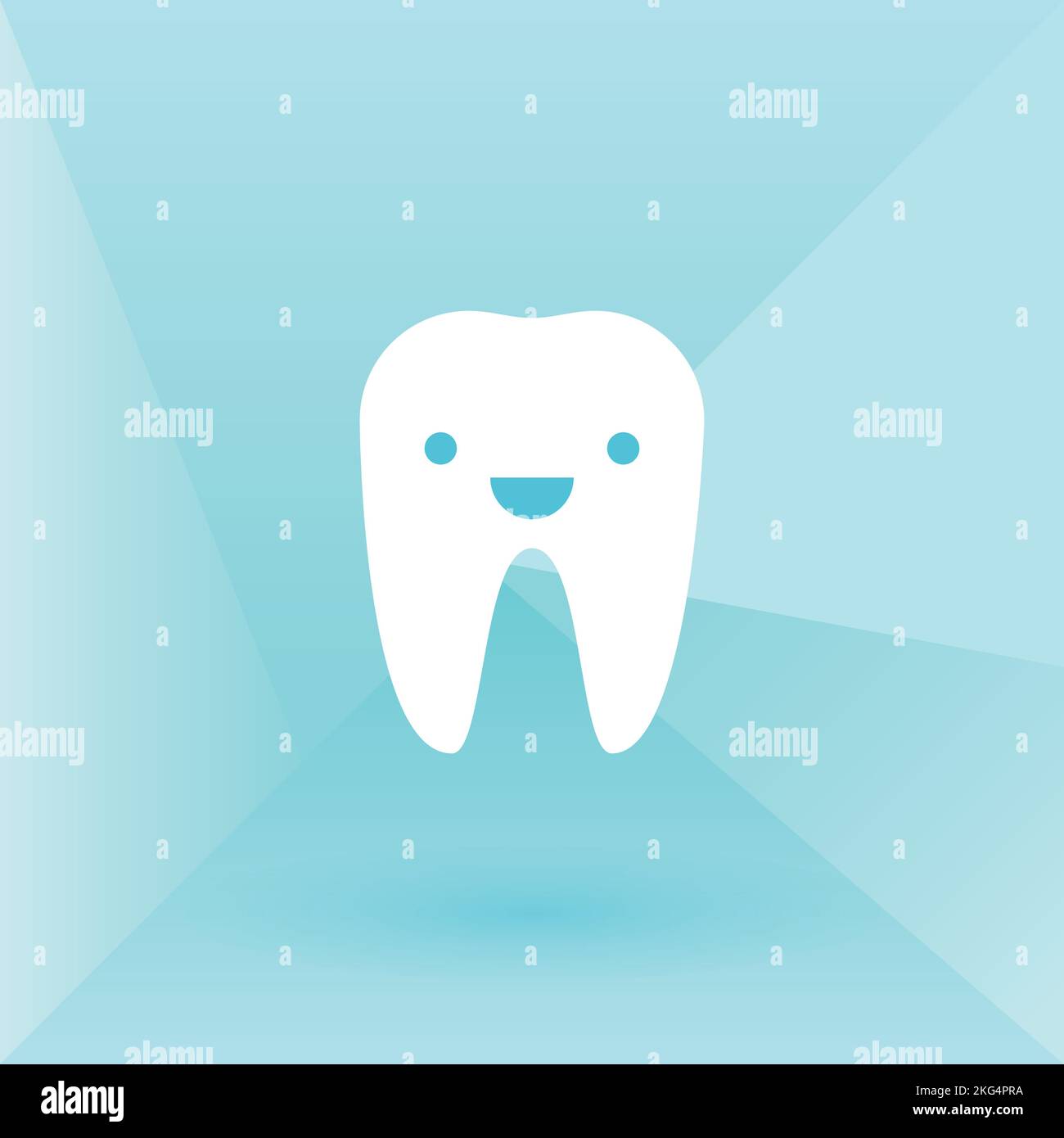 Happy tooth. Low poly background. Vector illustration, flat design ...