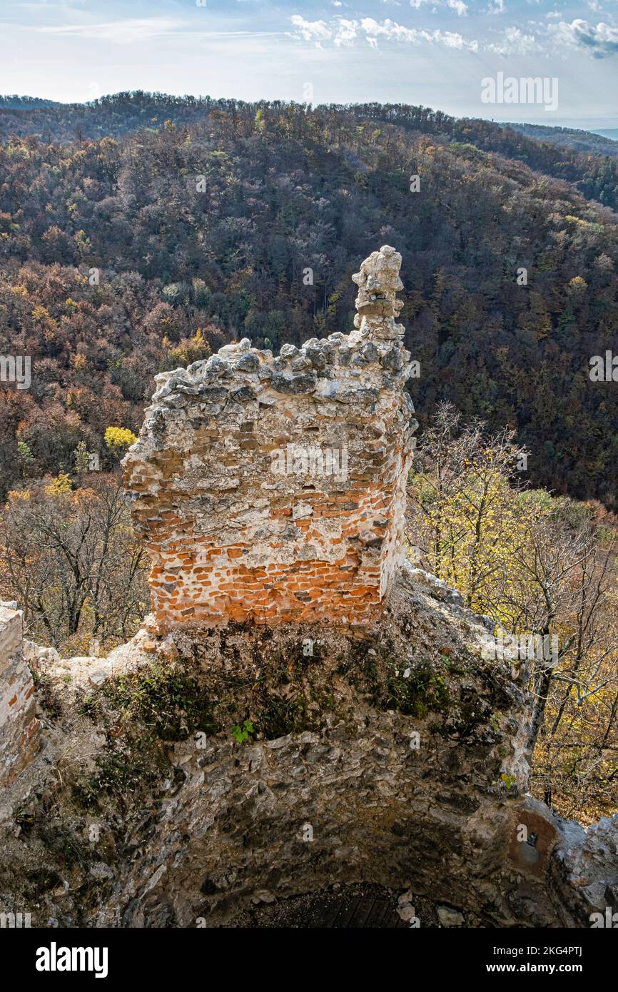 Uhrovec castle ruins, Strazov mountains, Slovak republic. Travel ...