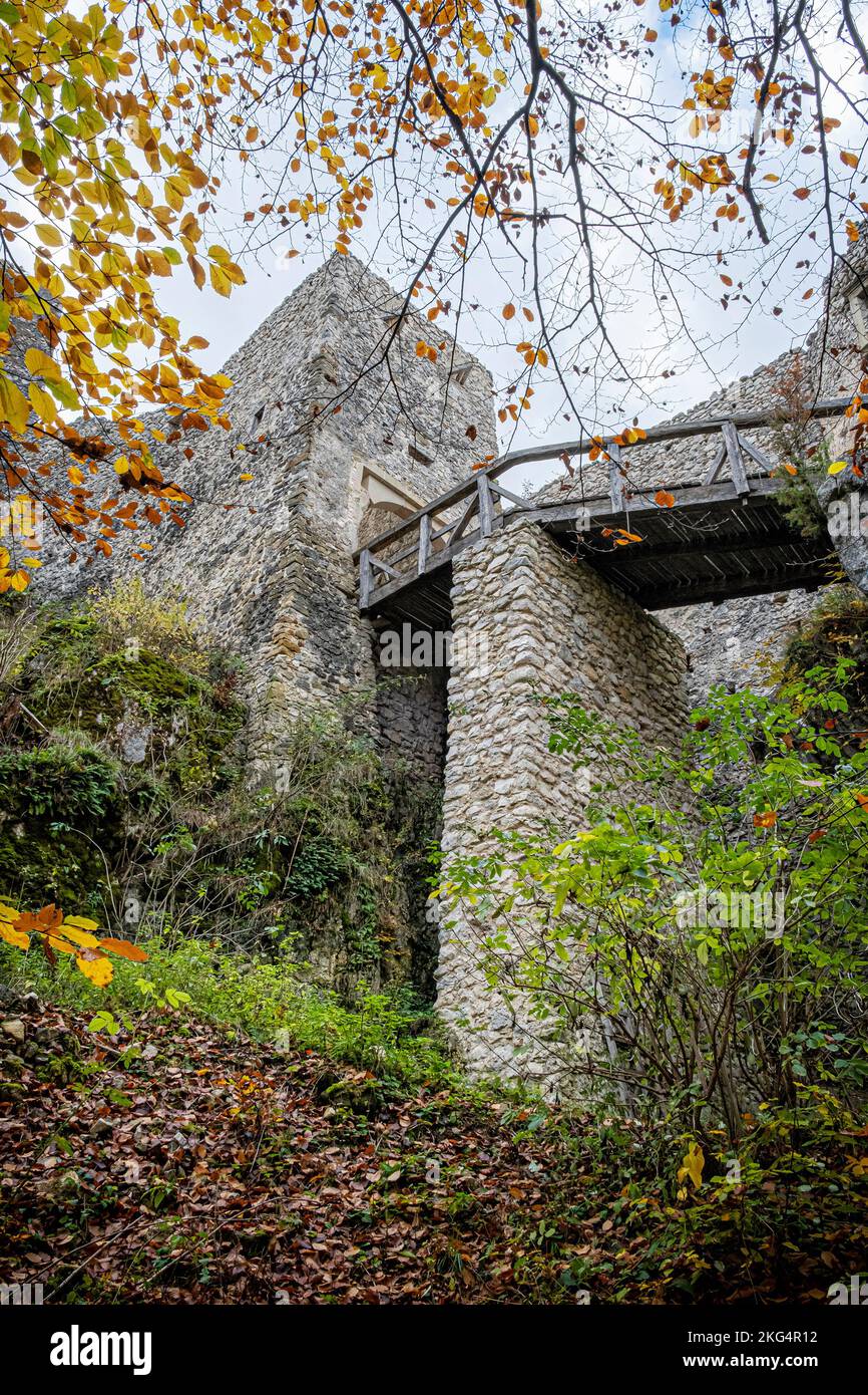 Uhrovec castle ruins, Strazov mountains, Slovak republic. Travel ...