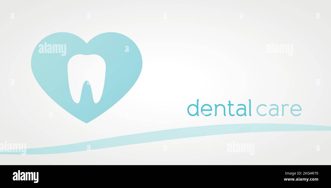Dental care banner. Heart shape with molar. Horizontal format. Vector ...