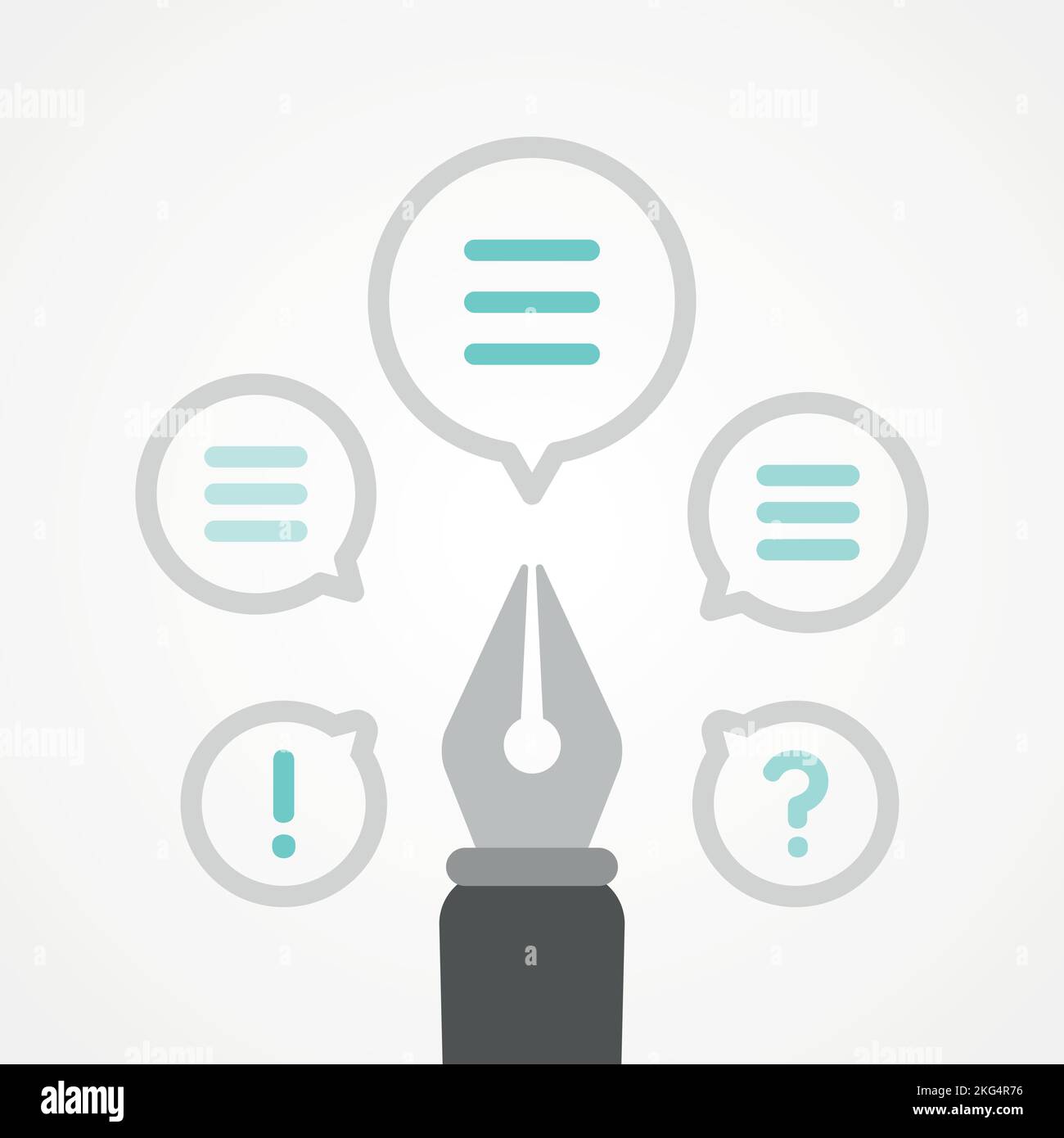 Copywriting, editorial concept. Fountain pen icon. Vector illustration ...