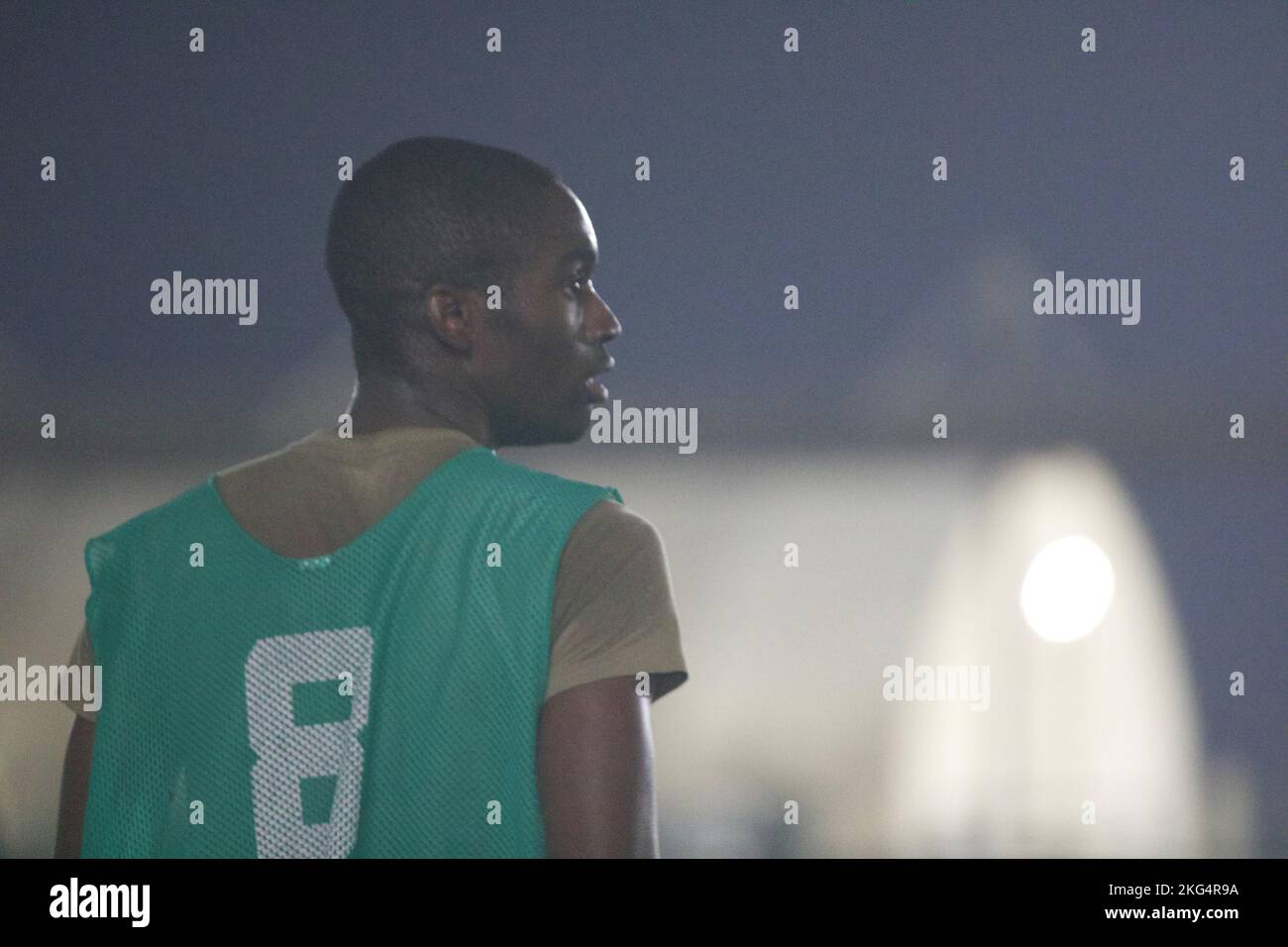 U.S. Army Sgt. Teon Marcus from Echo Company, 3rd Battalion, 142nd ...
