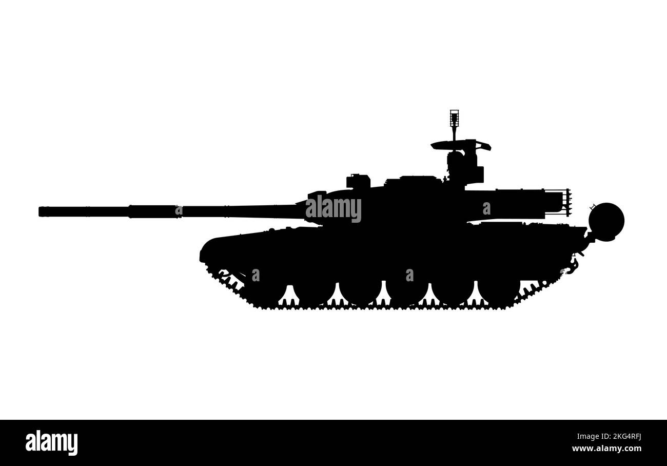 A silhouette of military tank isolated on white background Stock Vector ...