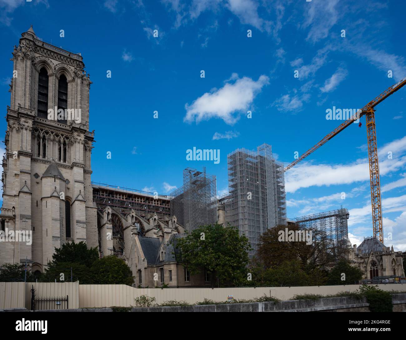 Photograph of Notre Dame, Paris, France during reconstruction after ...