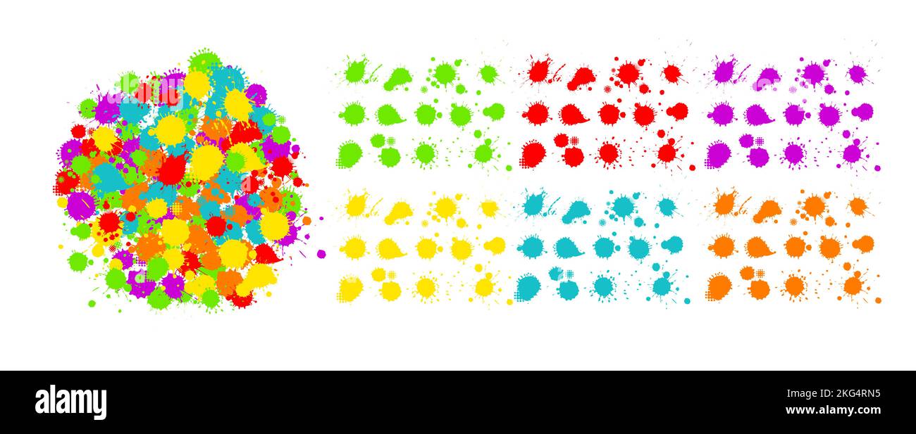 Set of multicolored blot object. Vector illustration Stock Vector Image ...