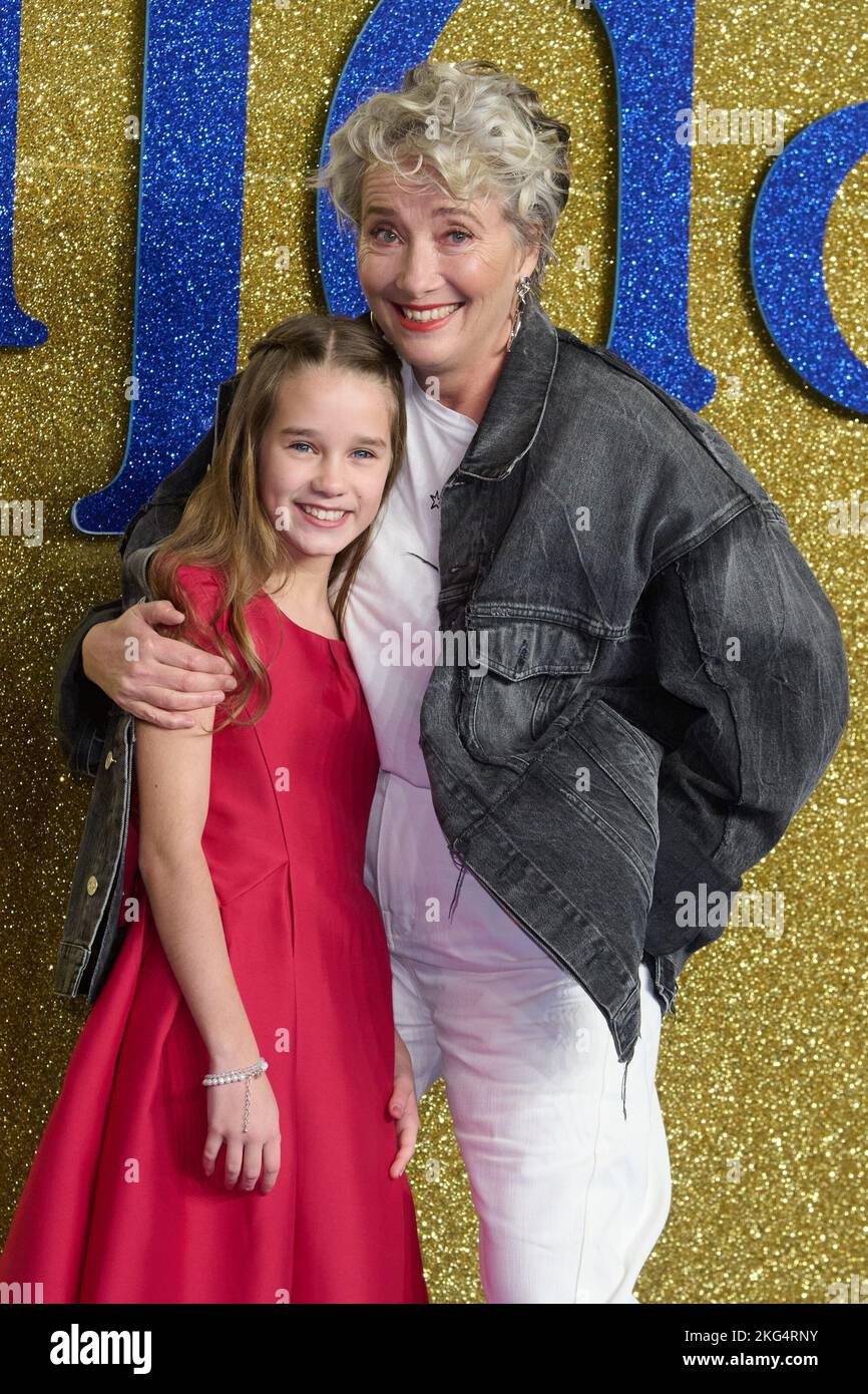 London, UK . 21 November, 2022 . Alisha Weir, Emma Thompson pictured at ...