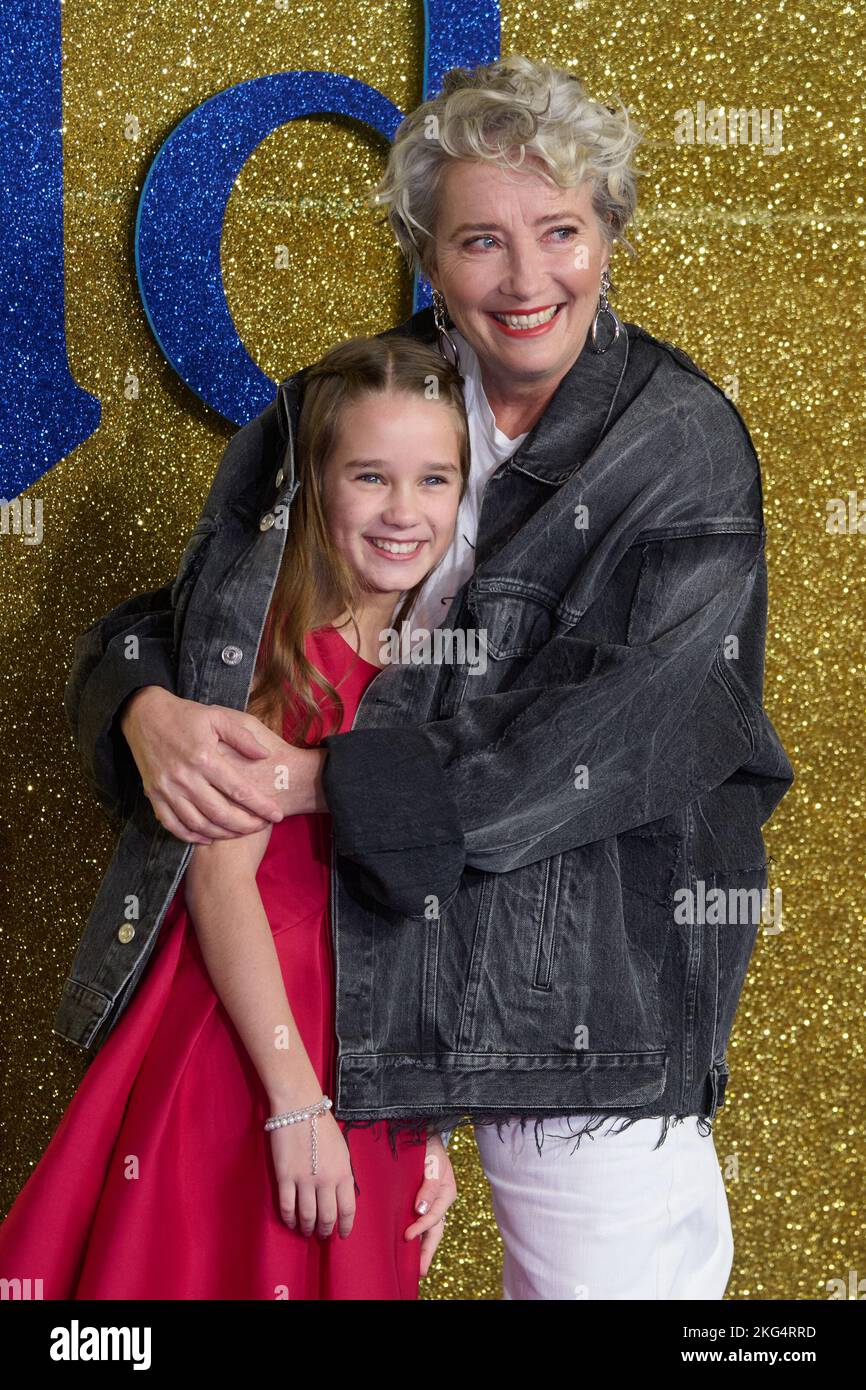 London, UK . 21 November, 2022 . Alisha Weir, Emma Thompson pictured at ...