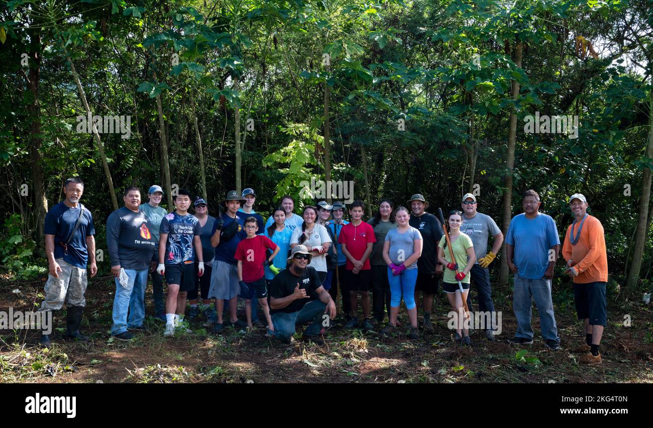 Volunteers from the Boy Scouts of America, Andersen Air Force Base ...