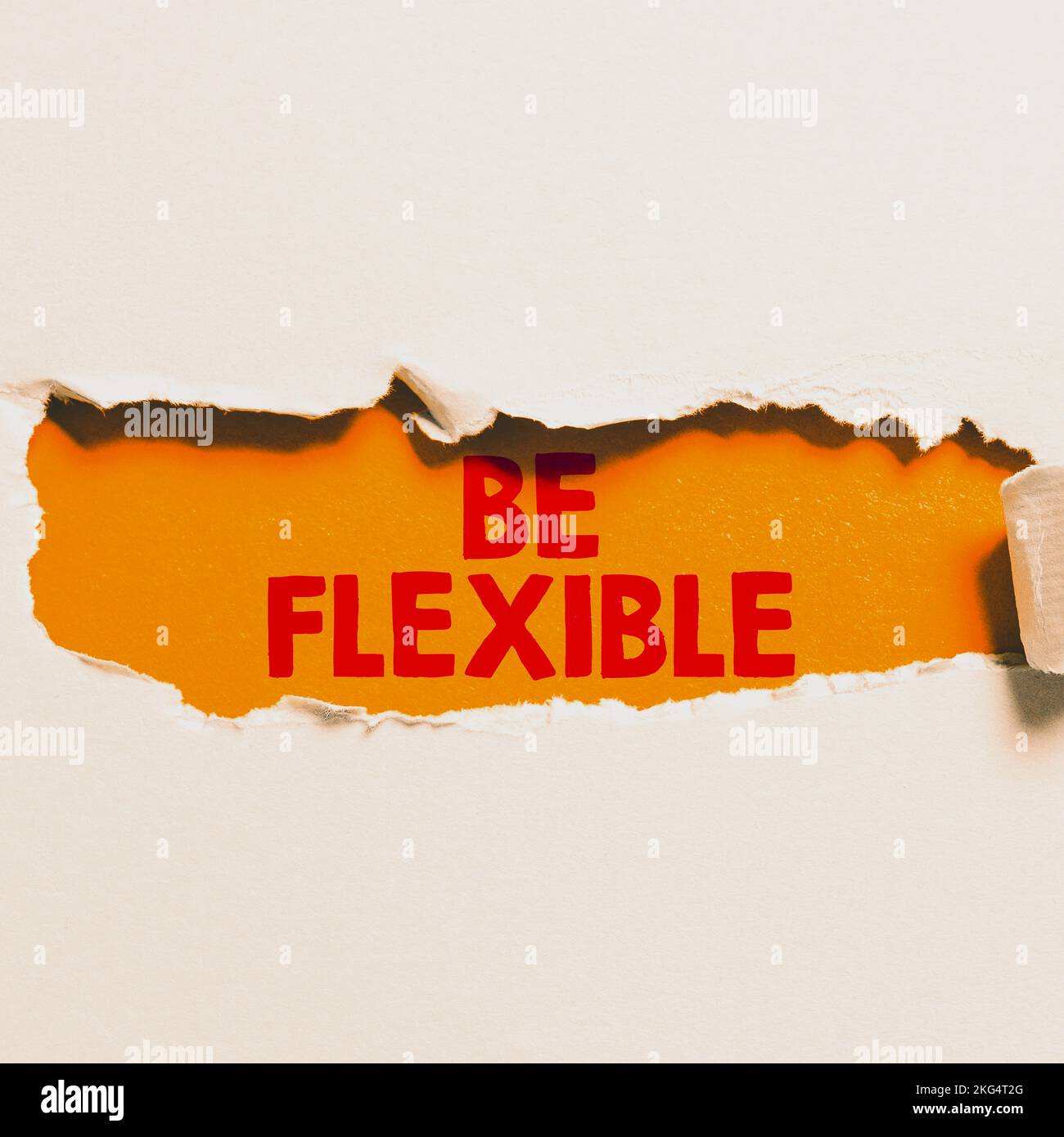 Hand writing sign Be Flexible. Conceptual photo able to be easily ...