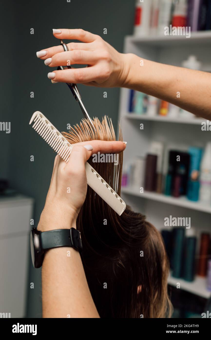 Hair salon cuts customer hi-res stock photography and images - Alamy