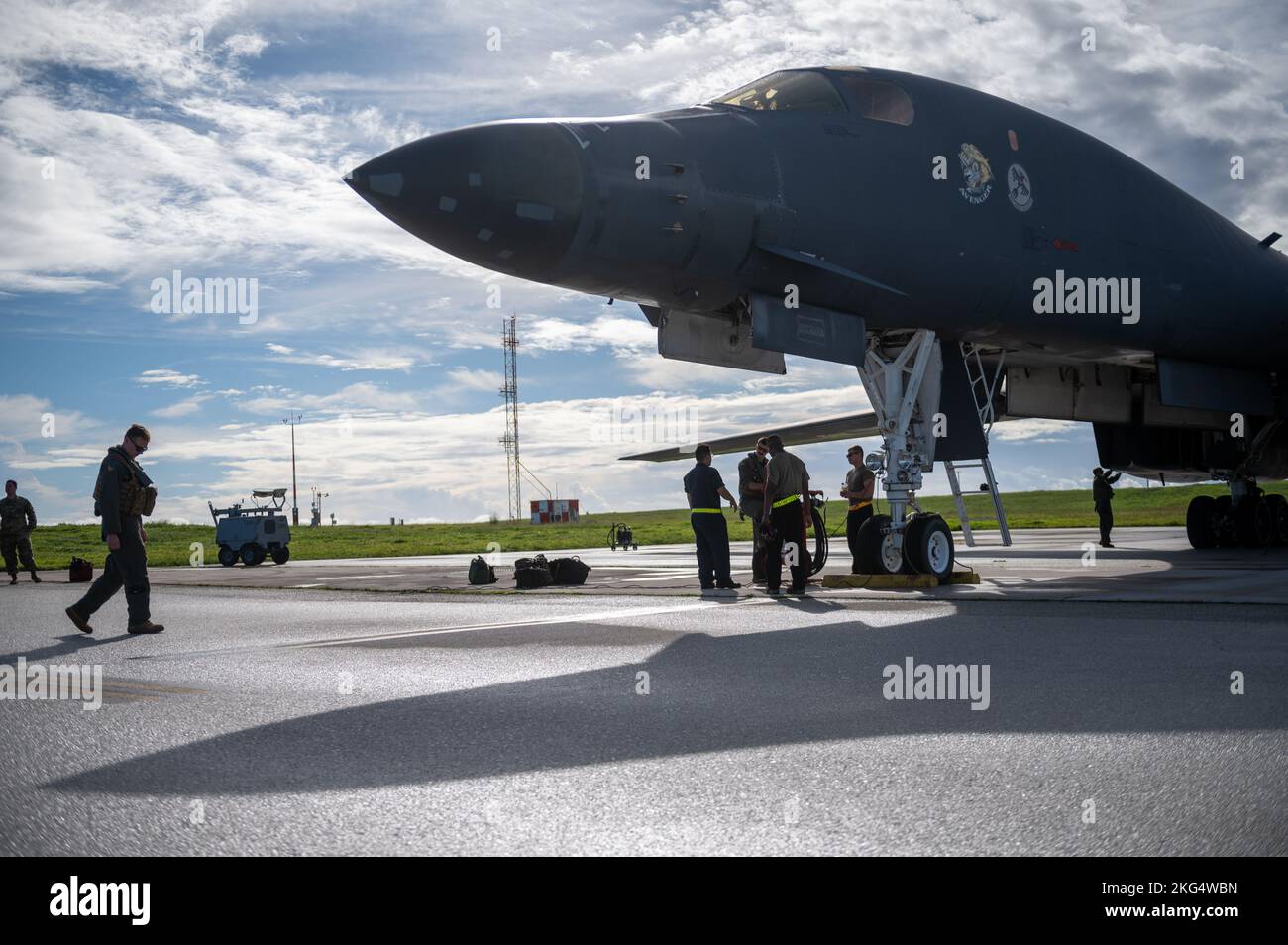 U.S. Airmen assigned to the 28th Bomb Wing, Ellsworth Air Force Base ...