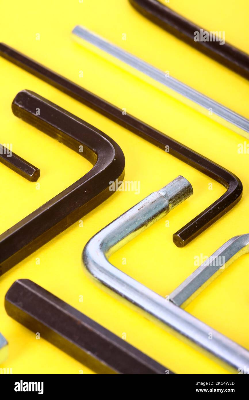 Different sizes of Allan key wrenches close up Stock Photo - Alamy