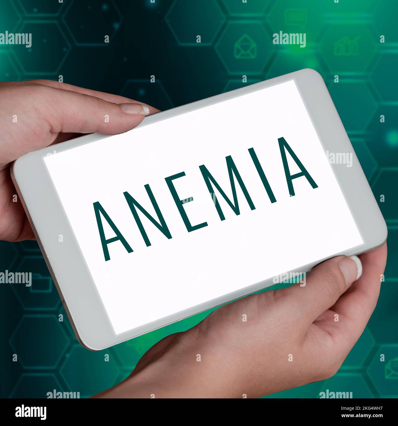 Text caption presenting Anemia. Business concept condition where there ...