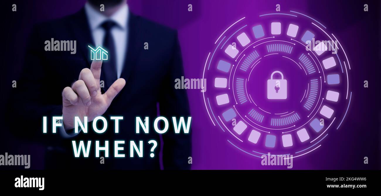 Conceptual display If Not Now Whenquestion. Business showcase Action ...