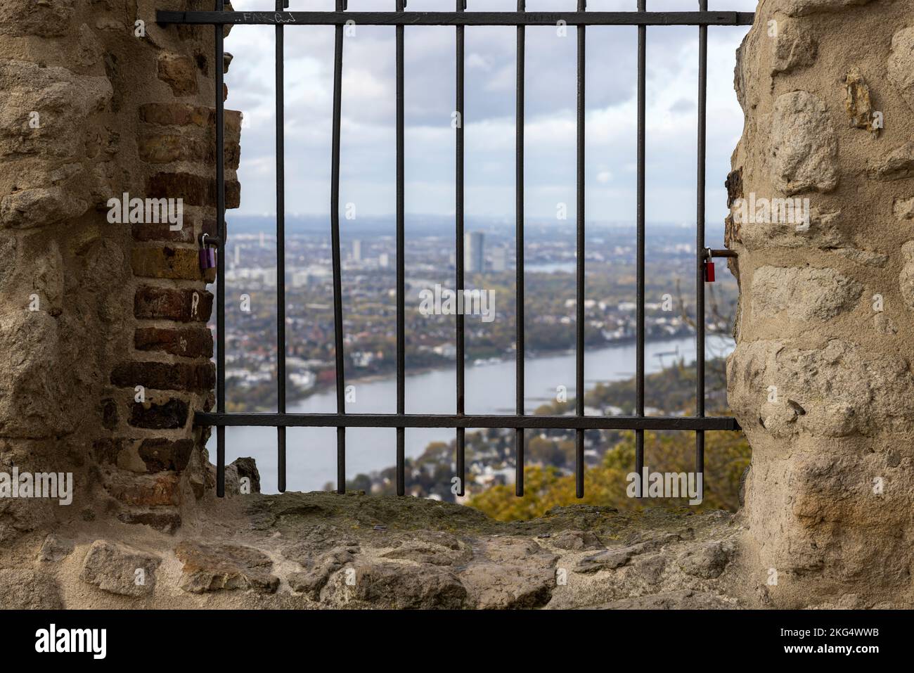 Rhine river running through German landscape on an autumn day Stock ...