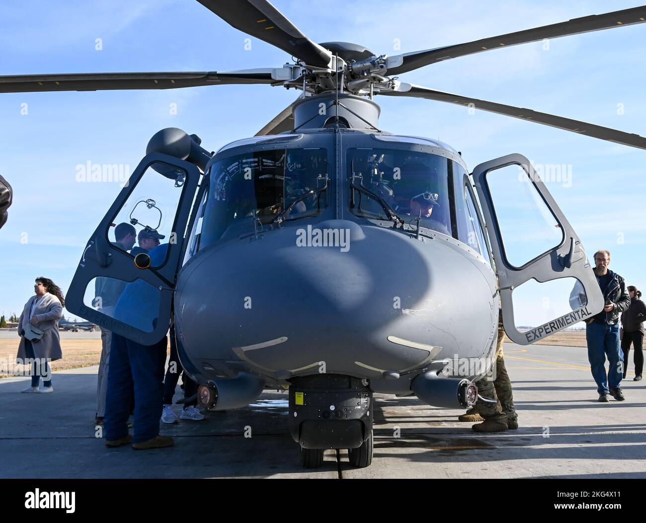 Leadership and members of Team Minot tour a Boeing MH-139 “Greywolf ...