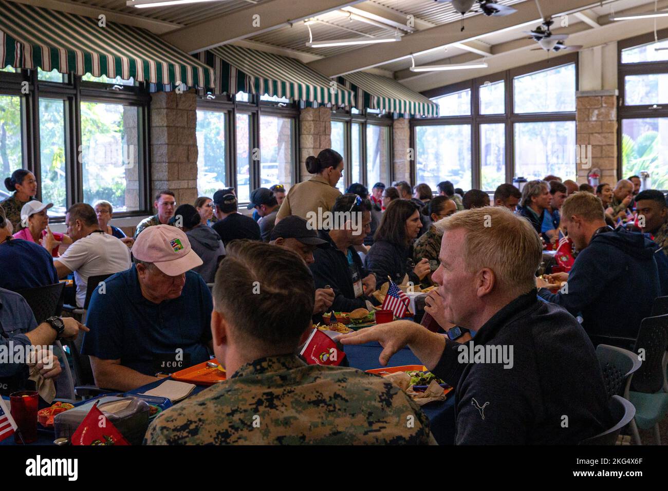 U.S. Marines converse with Joint Civilian Orientation Course ...