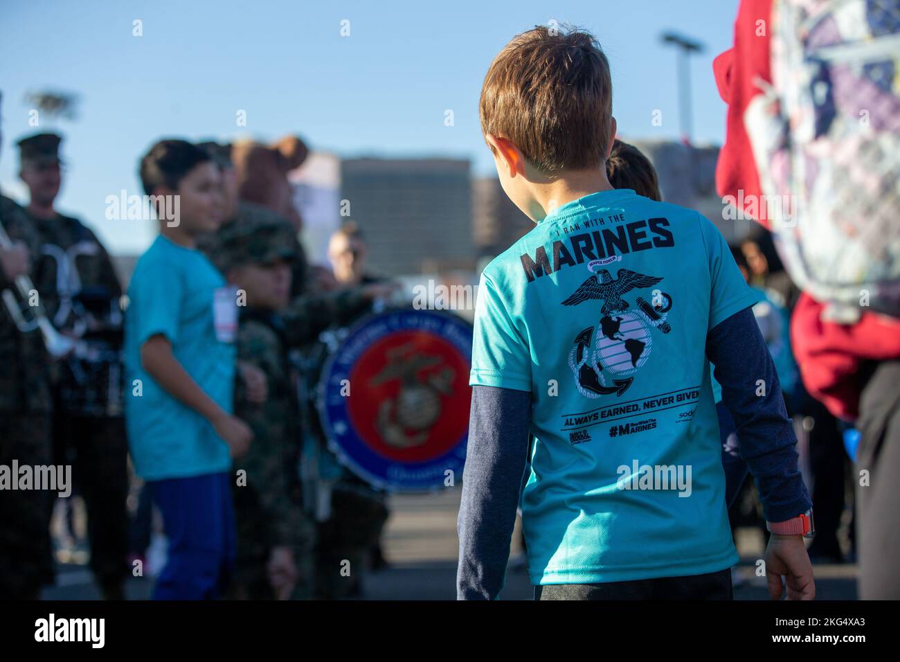 Kids watch the Quantico Marine Corps Base Band perform at the Marine ...