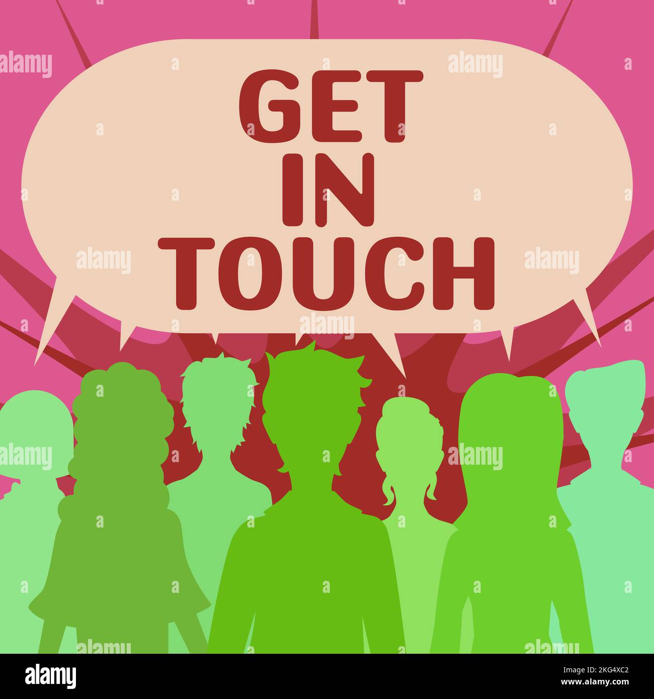 Handwriting text Get In Touch. Internet Concept Stay in contact ...