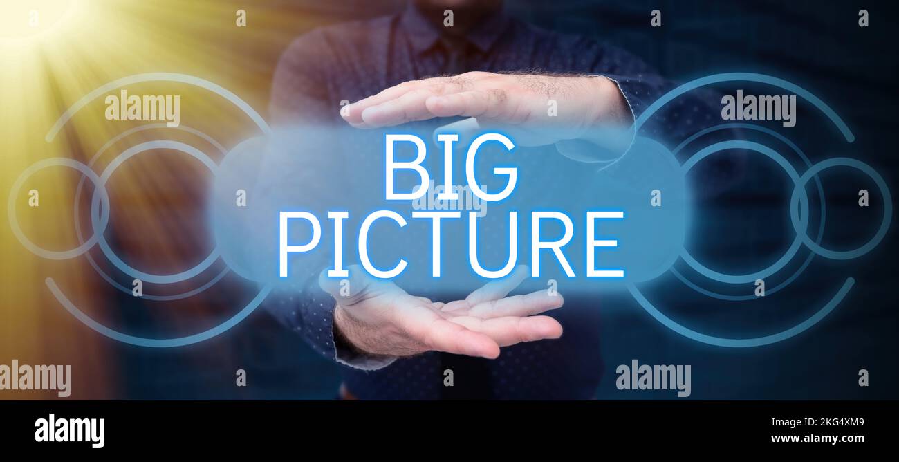 Conceptual caption Big Picture. Business showcase most important facts ... Conceptual caption Big Picture. Business showcase most important facts ...