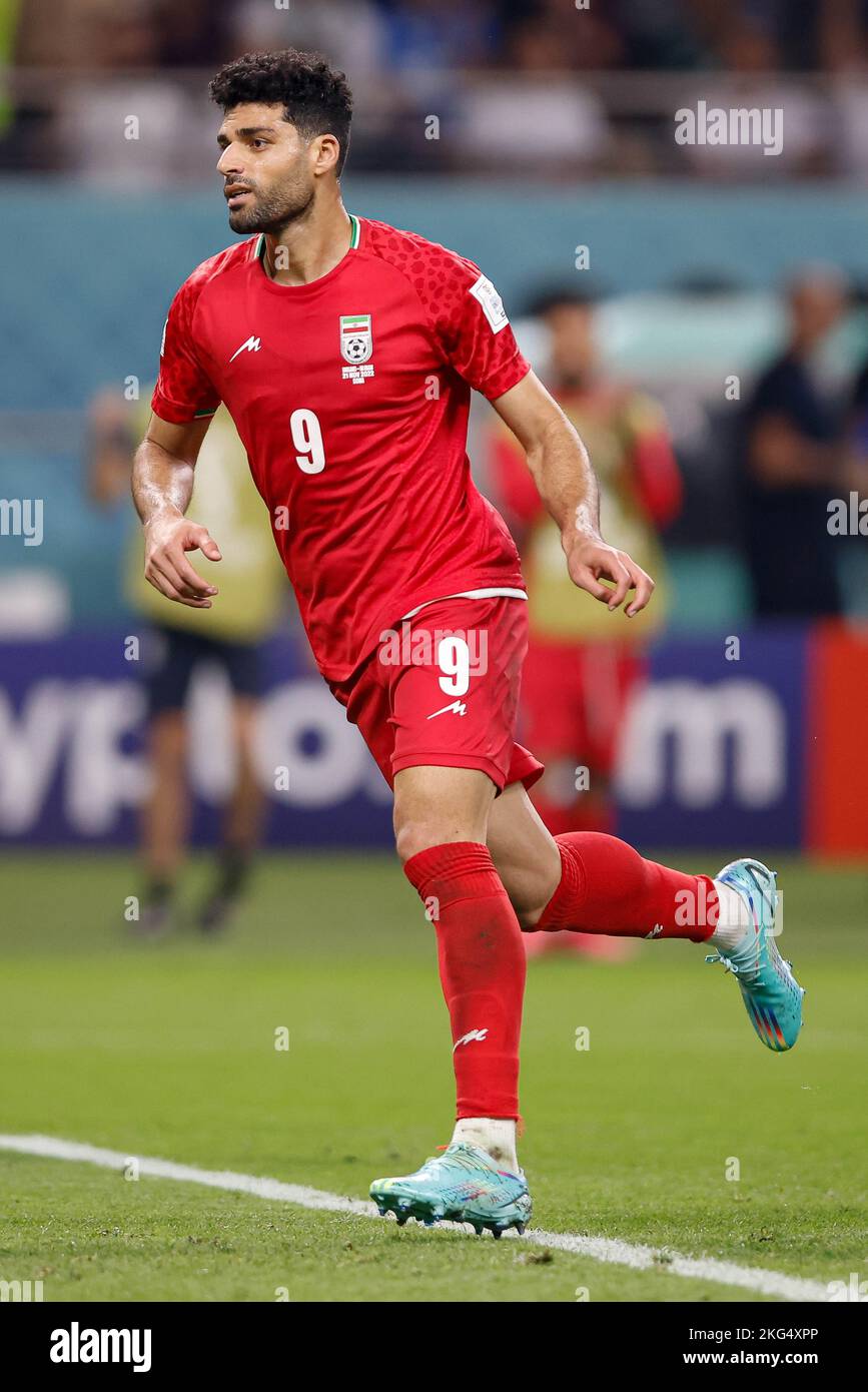 Doha, Catar. 21st Nov, 2022. Iran's TAREMI Mehdi celebrates after ...