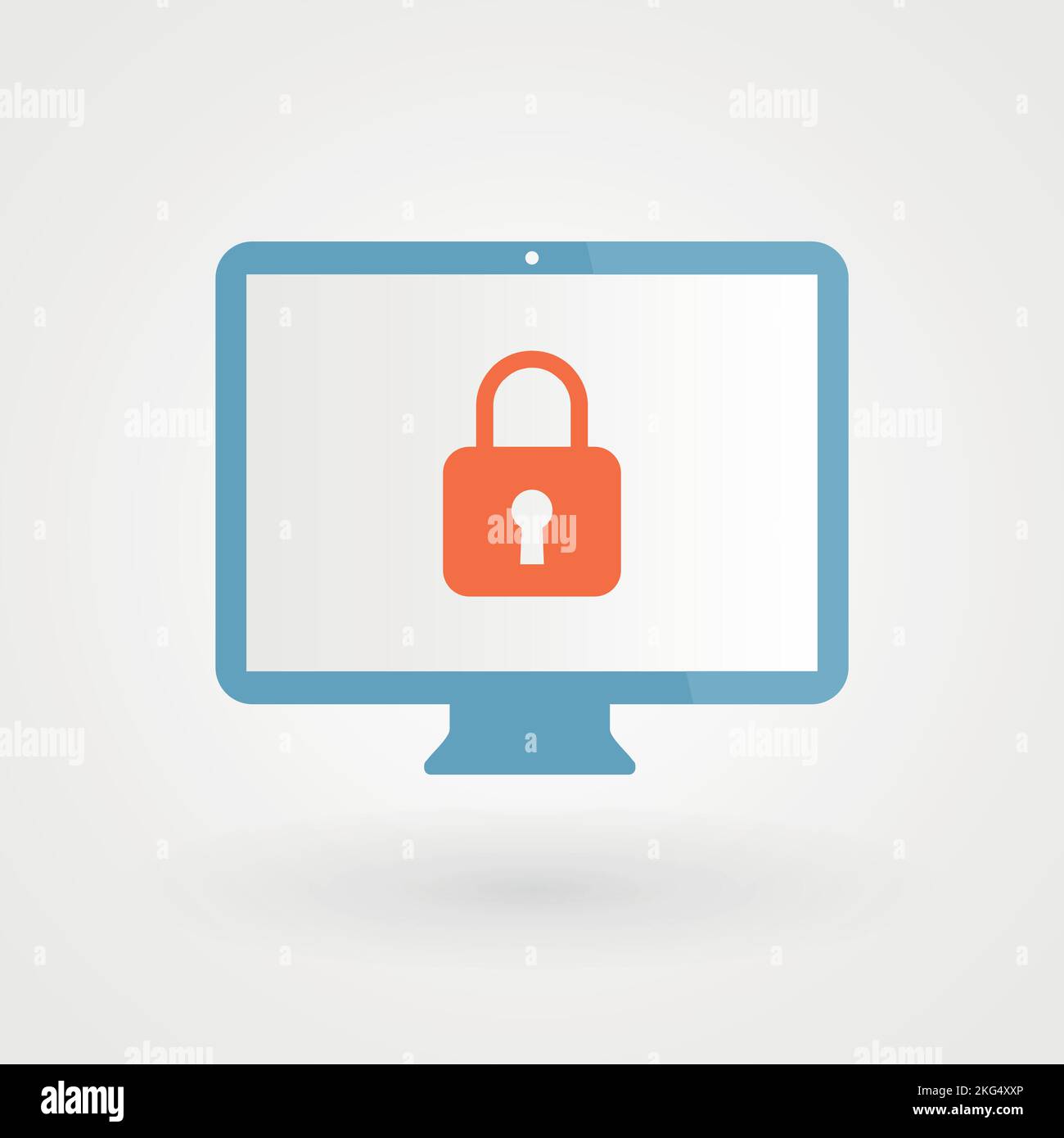 Desktop and padlock. Concept of privacy. Vector illustration, flat ...