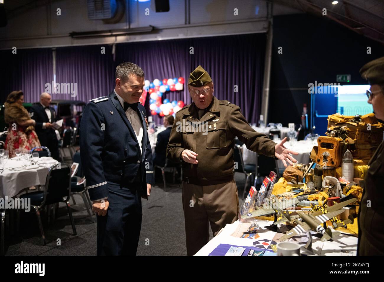 Duncan Aran, Commemorative Air Force member, right, shows Col. Brian ...