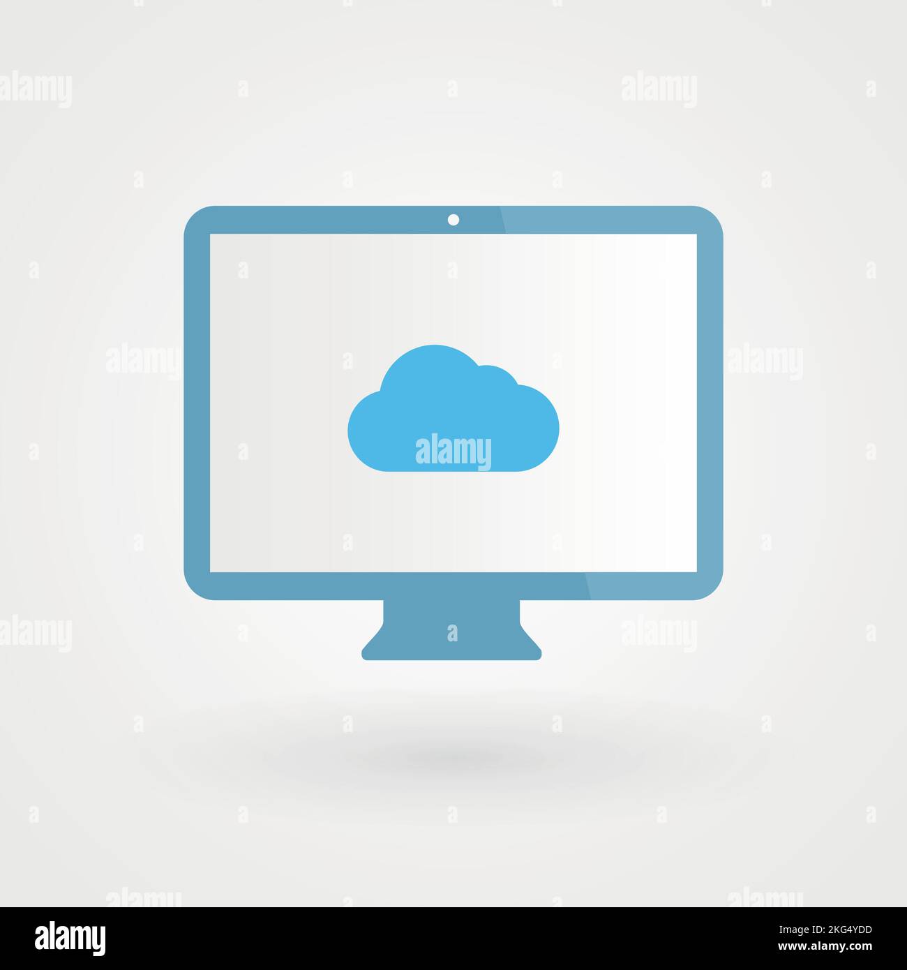 Desktop and cloud. Concept of cloud computing. Vector illustration ...