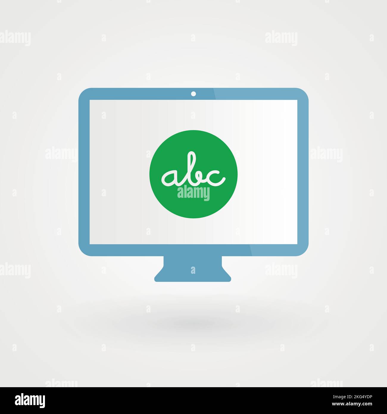 Desktop and abc. Concept of education. Vector illustration, flat design ...