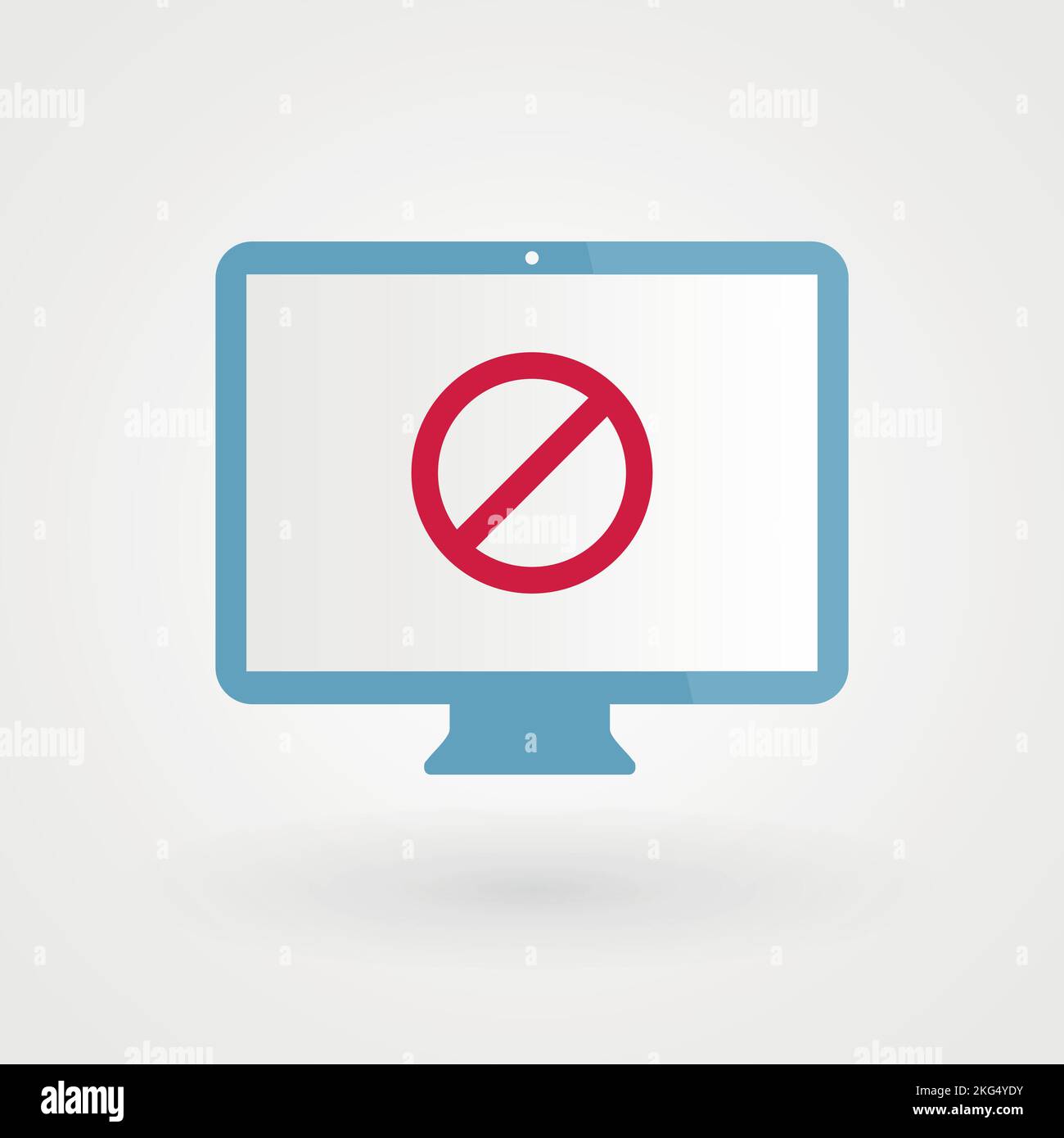 Desktop and forbidden icon. Concept of prohibition. Vector illustration ...