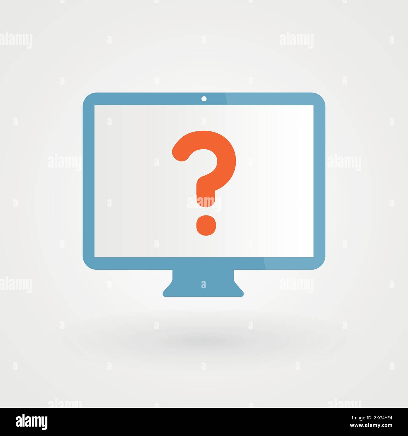 Desktop and query. Concept of doubt, solution. Vector illustration ...
