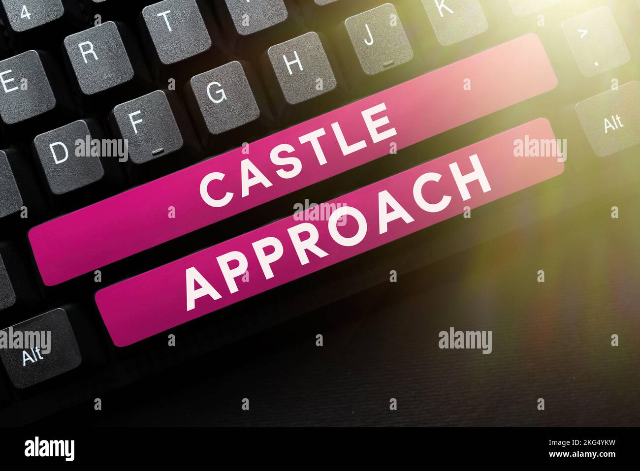 Text showing inspiration Castle Approach. Business approach Fortified ...