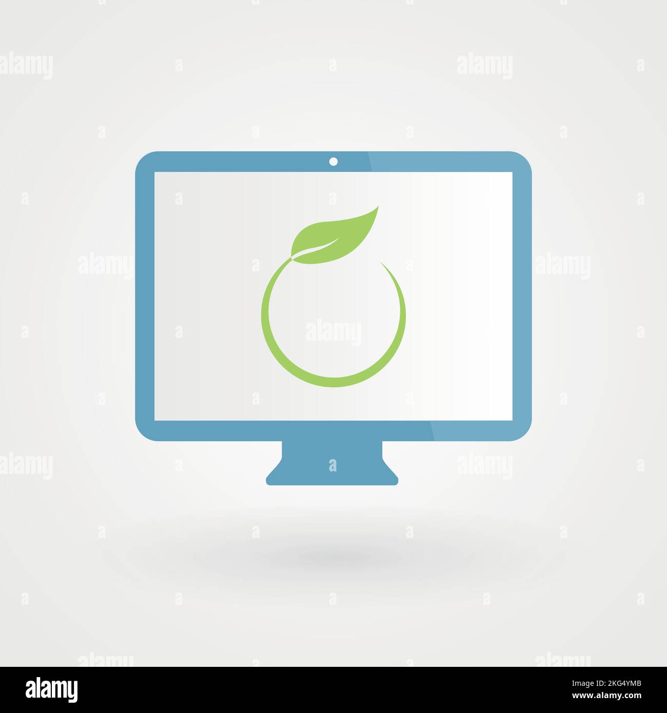 Desktop and leaf. Concept of sustainability. Vector illustration, flat ...