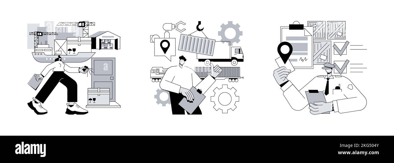 Logistics service provider abstract concept vector illustration set ...