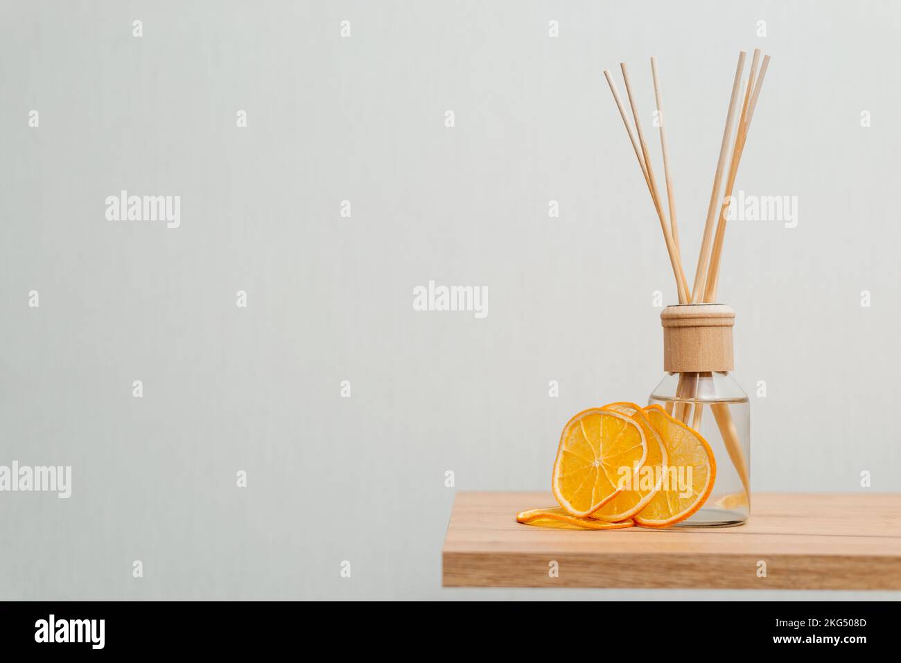 Aromatic sticks for home with fruits. Freshener wood stick Stock Photo ...